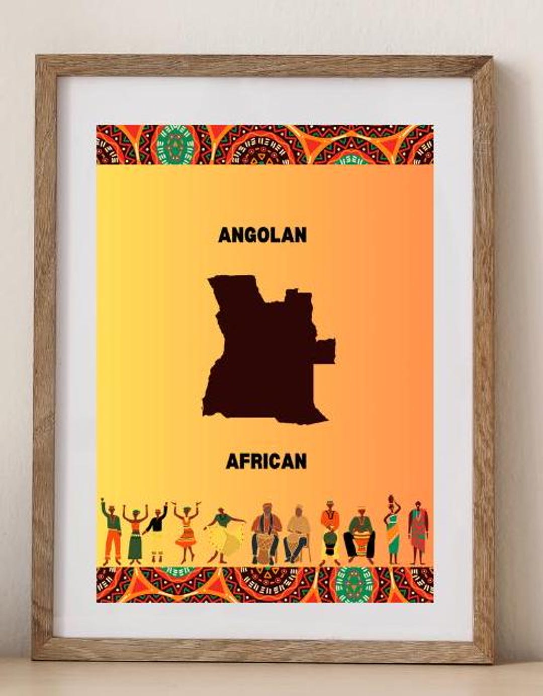 Angolan & African Wall Art, Minimalist Angola Map Poster - Etsy