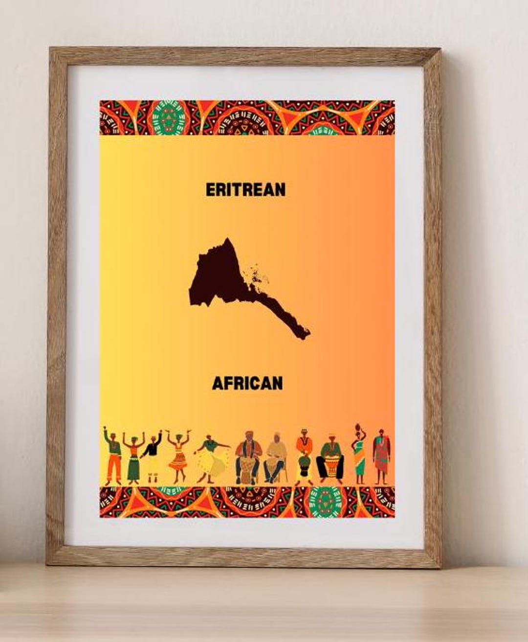 Eritrean & African Wall Art, Minimalist Eritrea Map Poster - Etsy