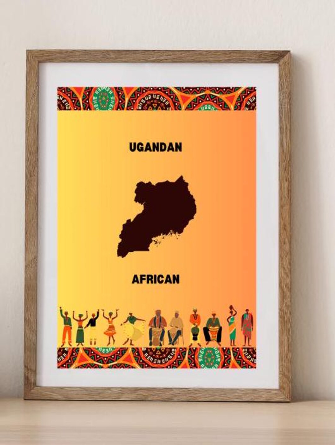 Ugandan & African Wall Art, Minimalist Uganda Map Poster - Etsy