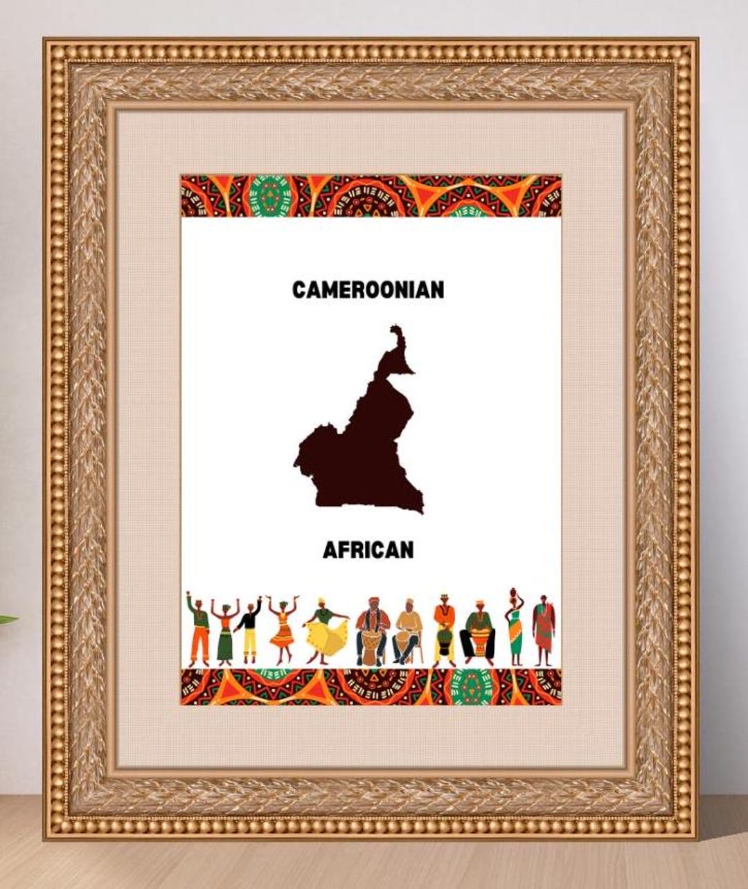 Cameroonian & African Wall Art, Minimalist Cameroon Map Poster - Etsy