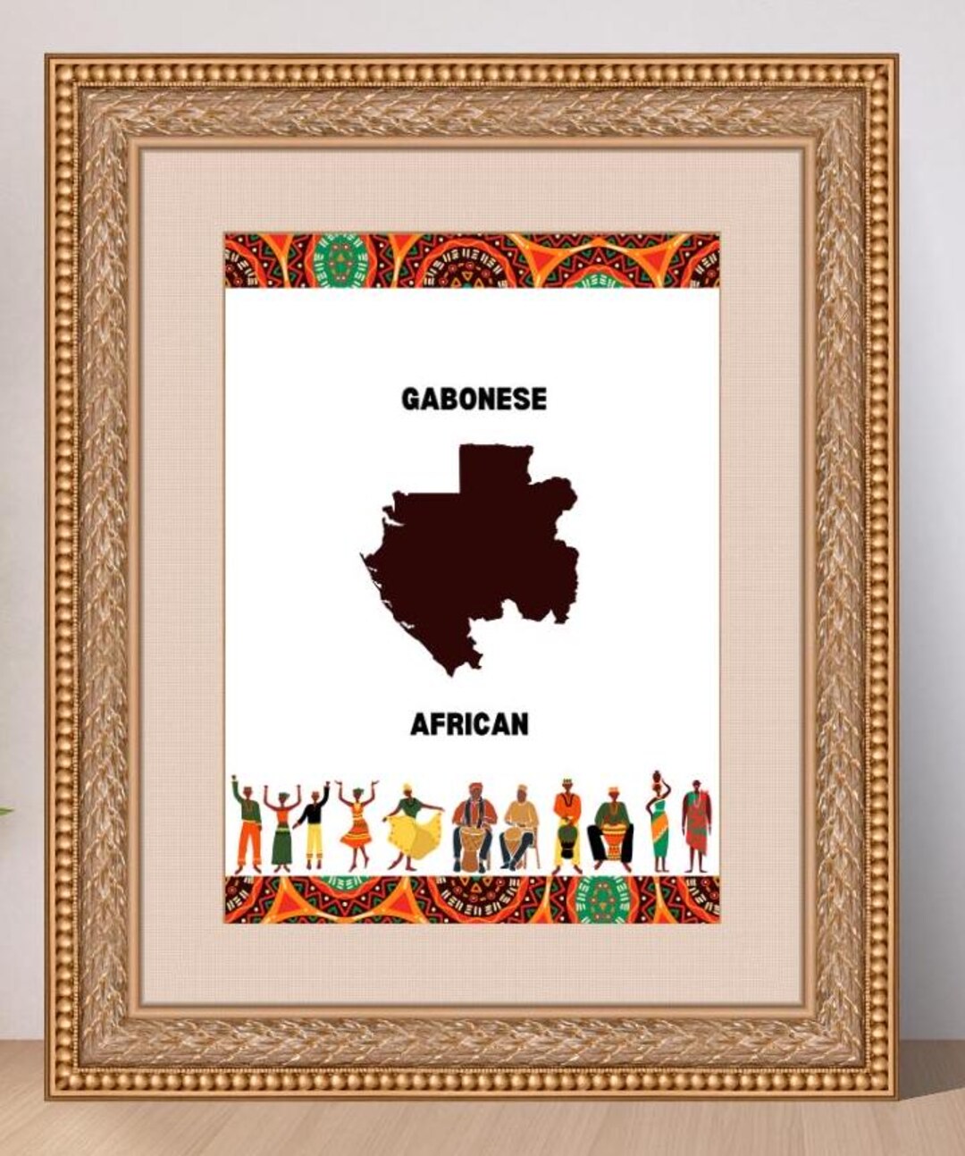 Gabonese & African Wall Art, Minimalist Gabon Map Poster - Etsy