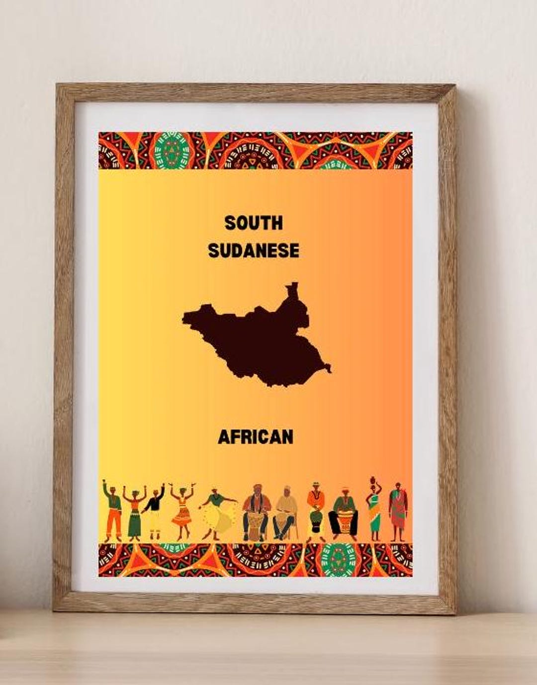 South Sudanese & African Wall Art, Minimalist South Sudan Map Poster - Etsy