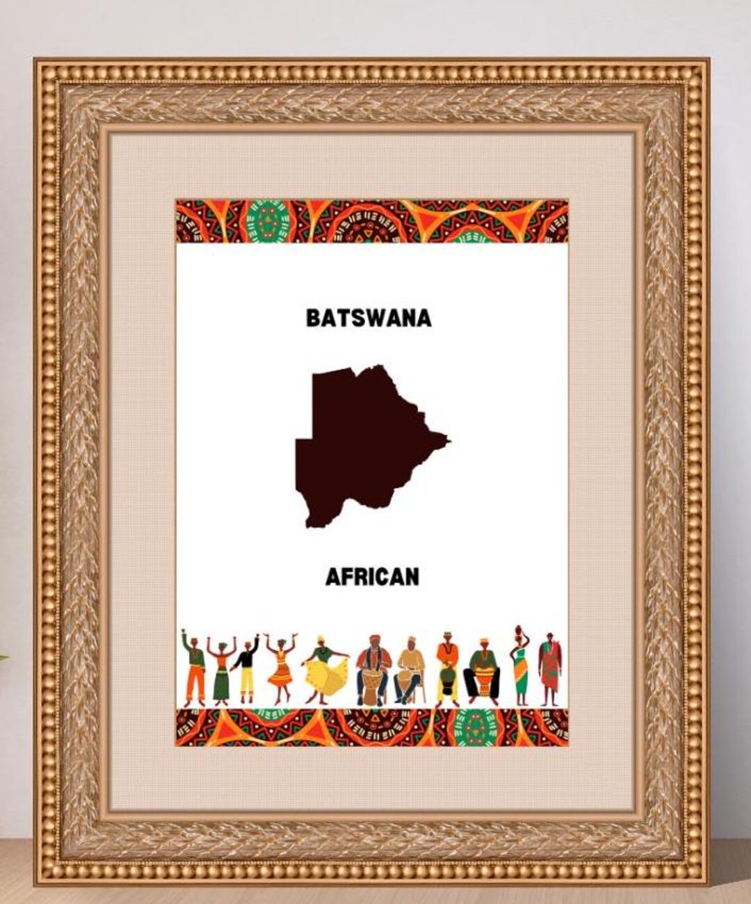Batswana & African Wall Art, Minimalist Botswana Map Poster - Etsy UK