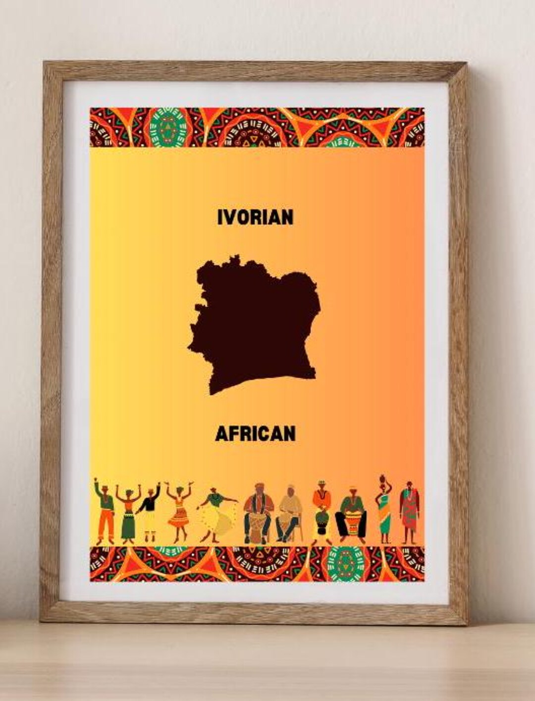 Ivorian & African Wall Art, Minimalist Ivory Coast Map Poster - Etsy