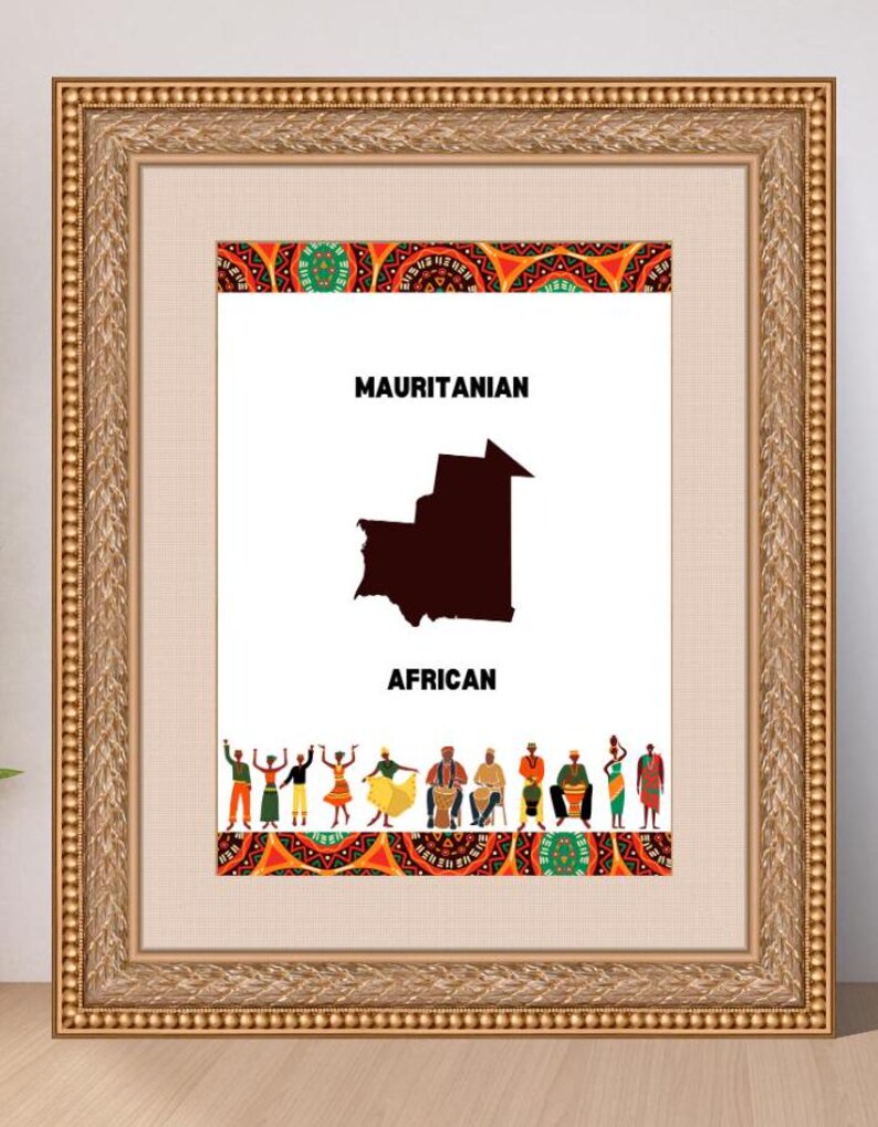 Mauritanian & African Wall Art, Minimalist Mauritania Map Poster - Etsy