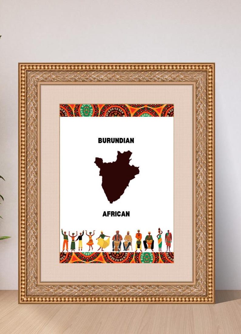 Burundian & African Wall Art, Minimalist Burundi Map Poster - Etsy