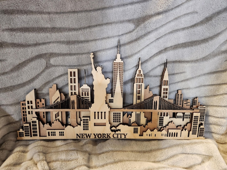 Multilayer Wall Art, New York City Skyline Laser Cut, Unique ...