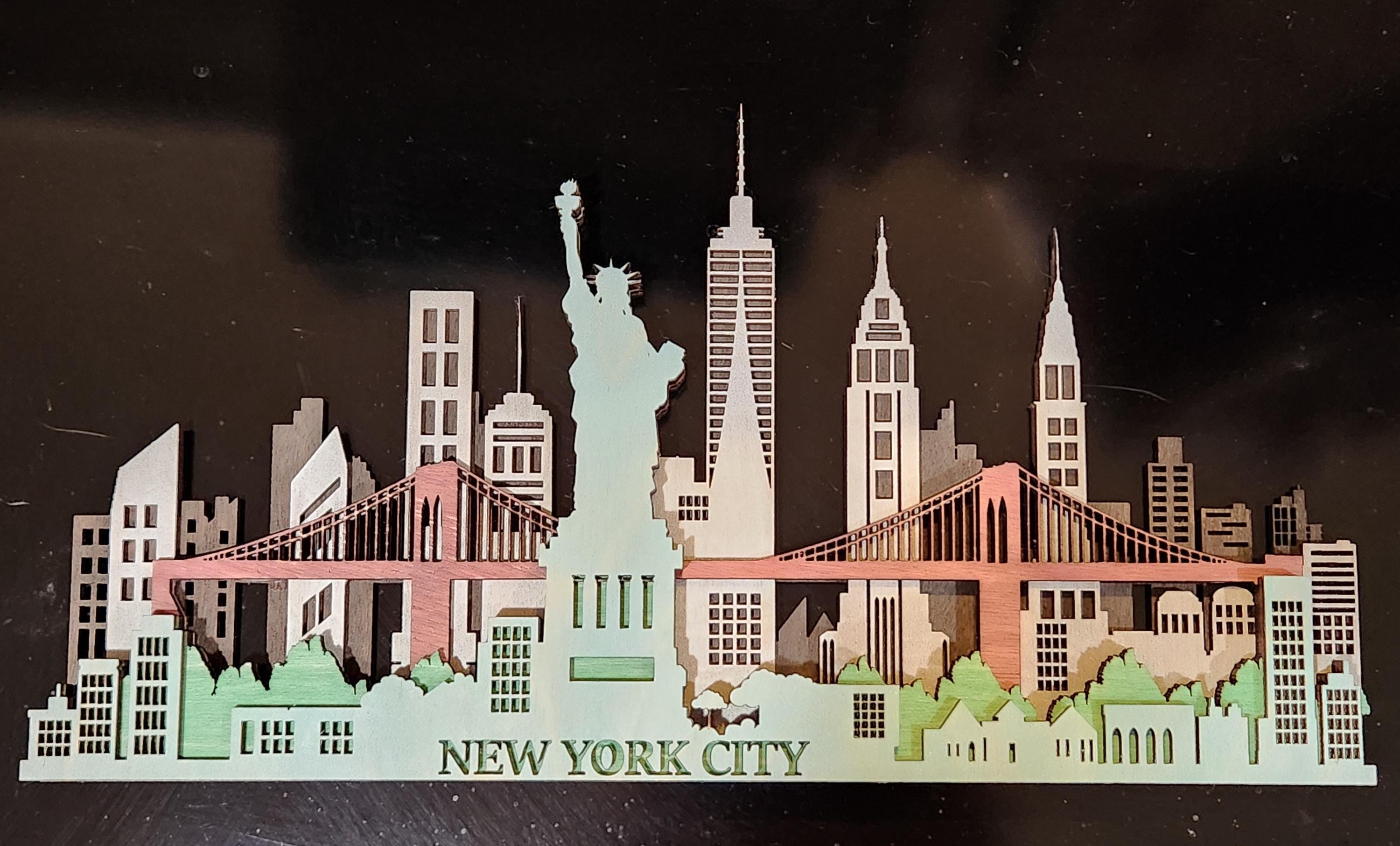 Multilayer Wall Art, New York City Skyline Laser Cut, Unique ...