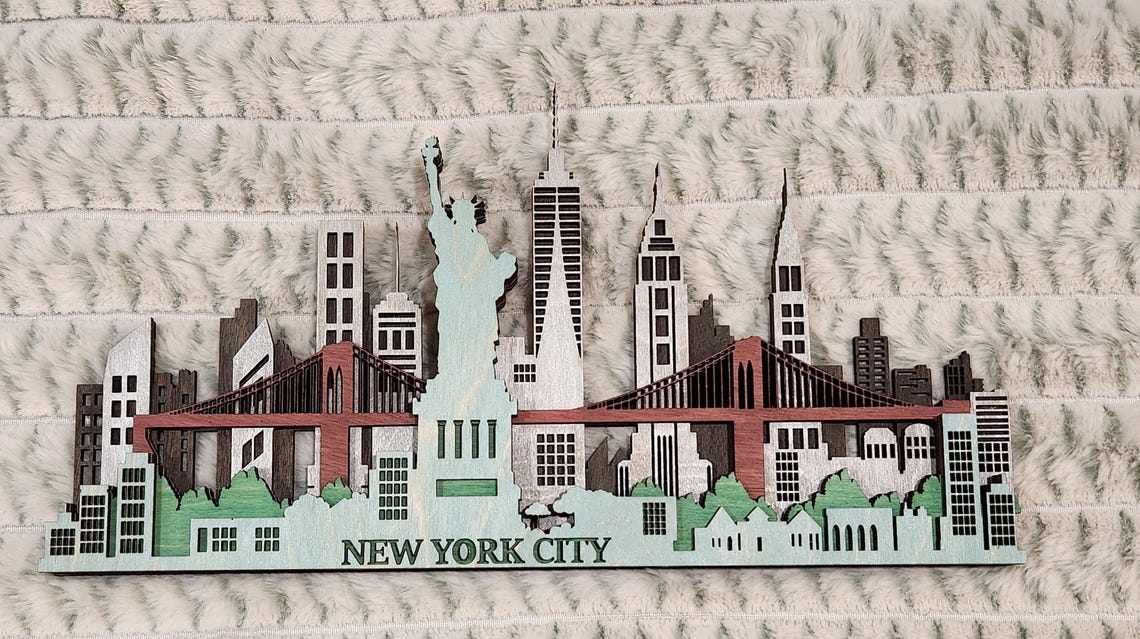 Multilayer Wall Art, New York City Skyline Laser Cut, Unique ...