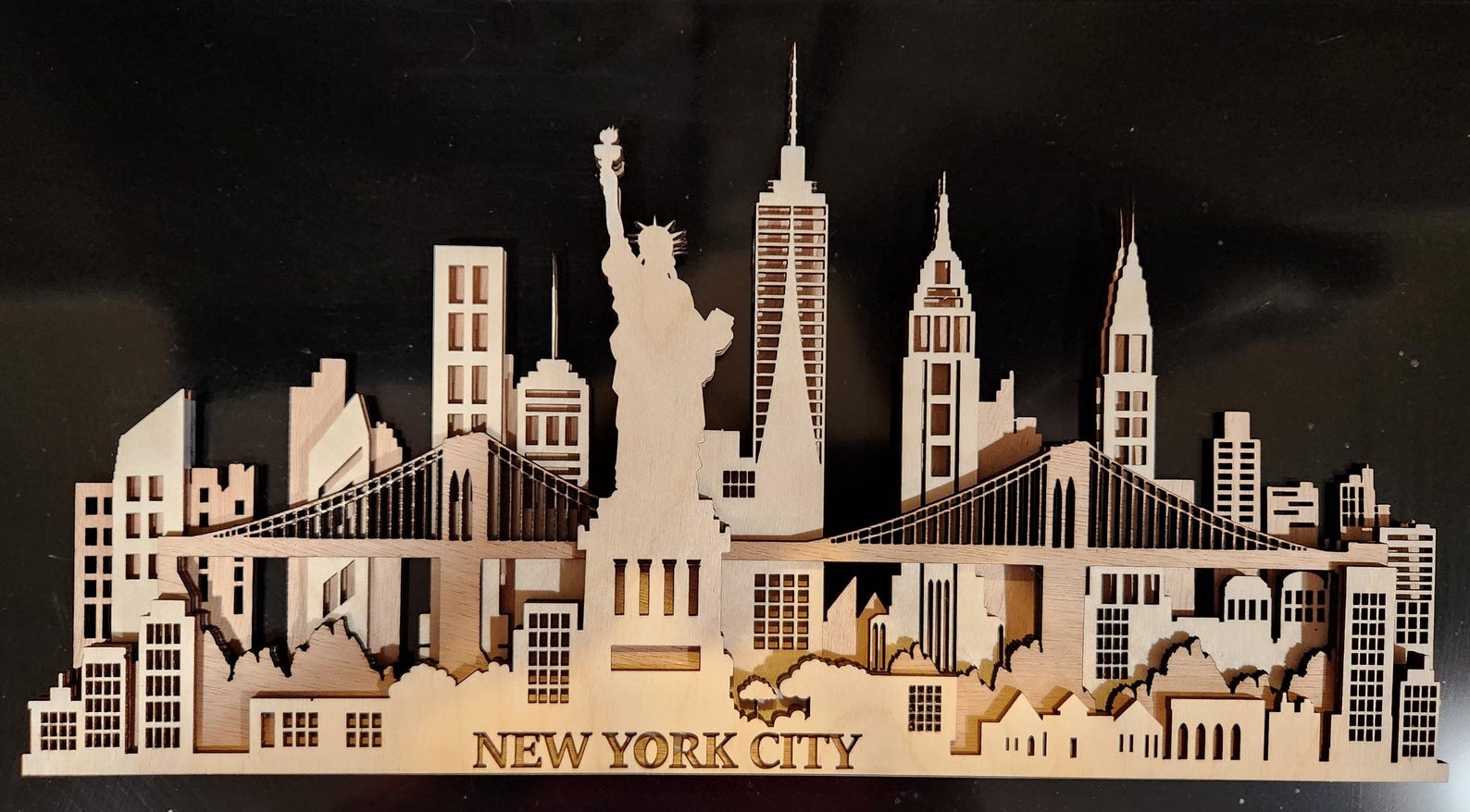 Multilayer Wall Art, New York City Skyline Laser Cut, Unique ...