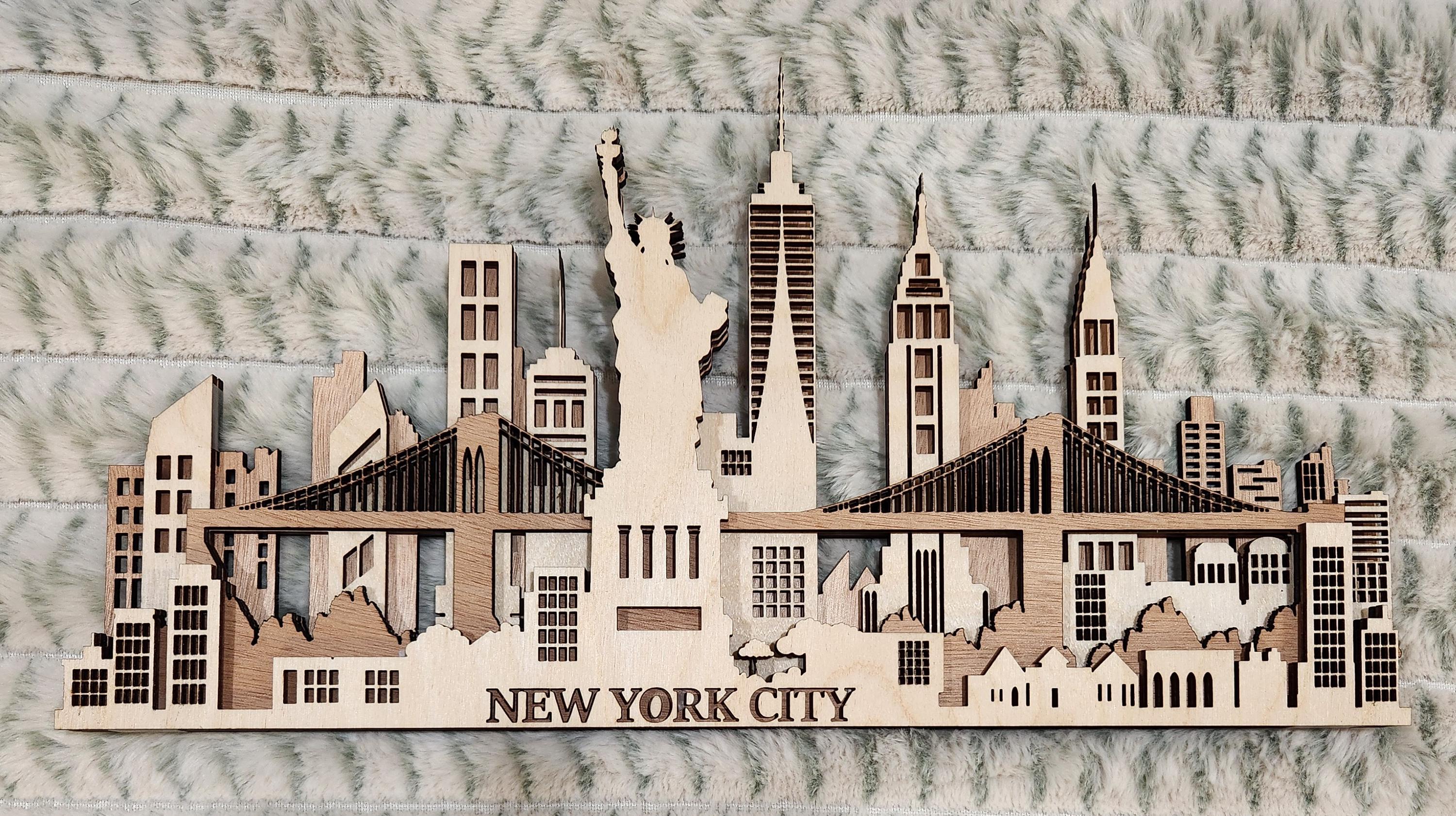 Multilayer Wall Art, New York City Skyline Laser Cut, Unique ...