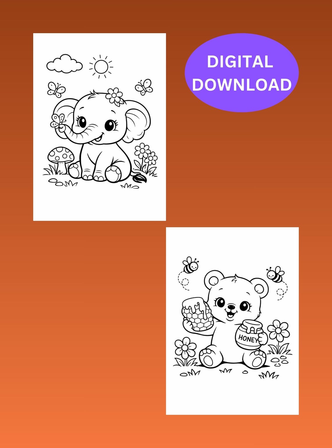 Cute Animals Coloring Book for Kids Ages 3–6 | Easy Preschool Animal ...