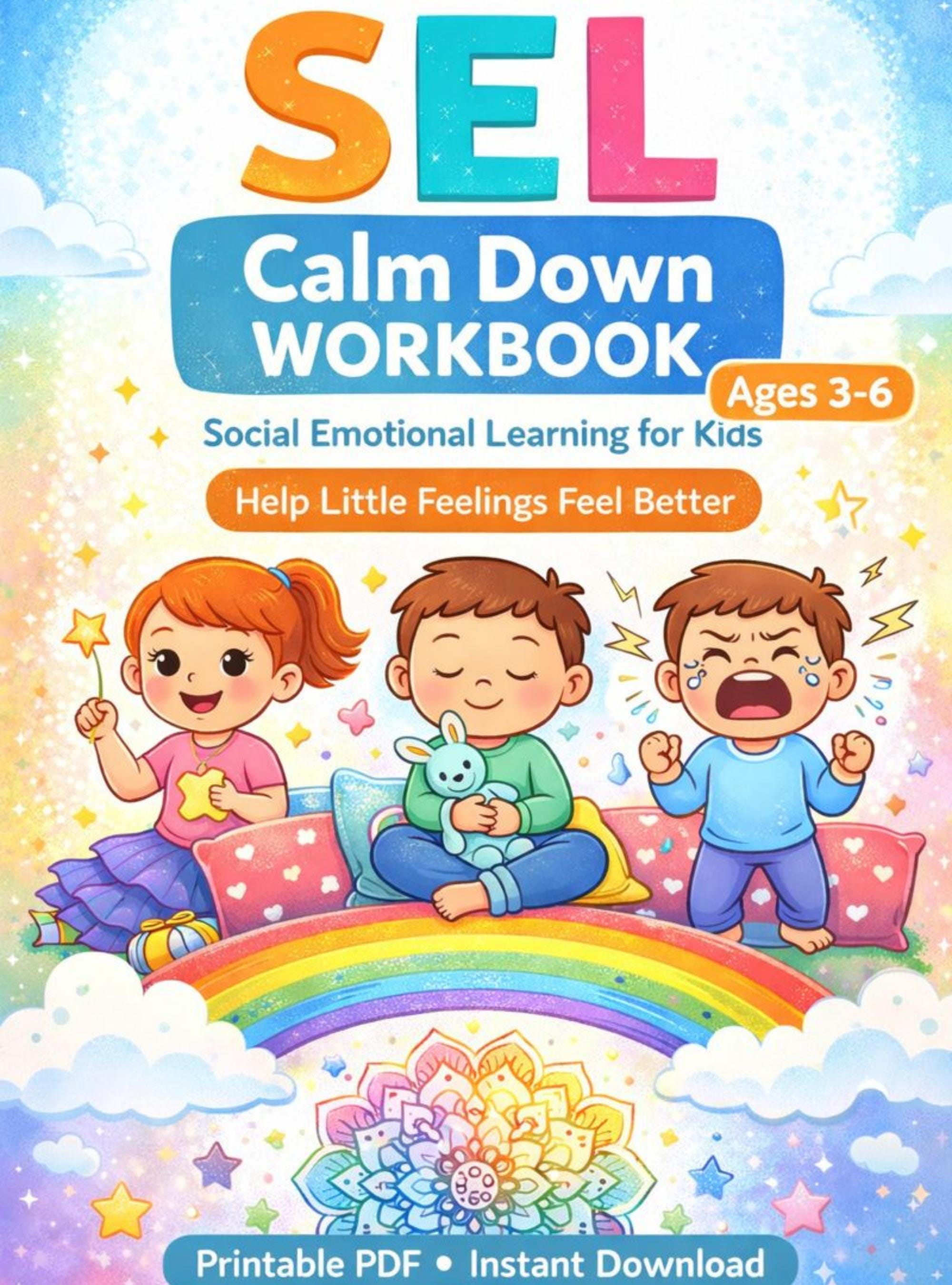 SEL Calm Down Workbook for Kids Ages 3–6 | Social Emotional Learning ...