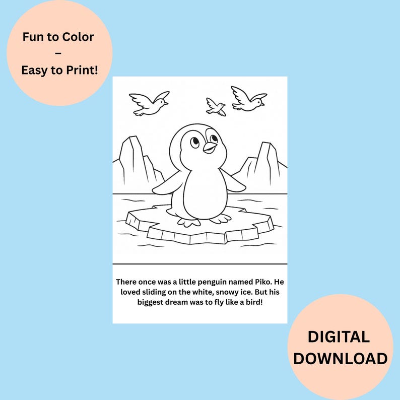 Printable Children's Storybook | Piko the Penguin Who Wanted to Fly ...