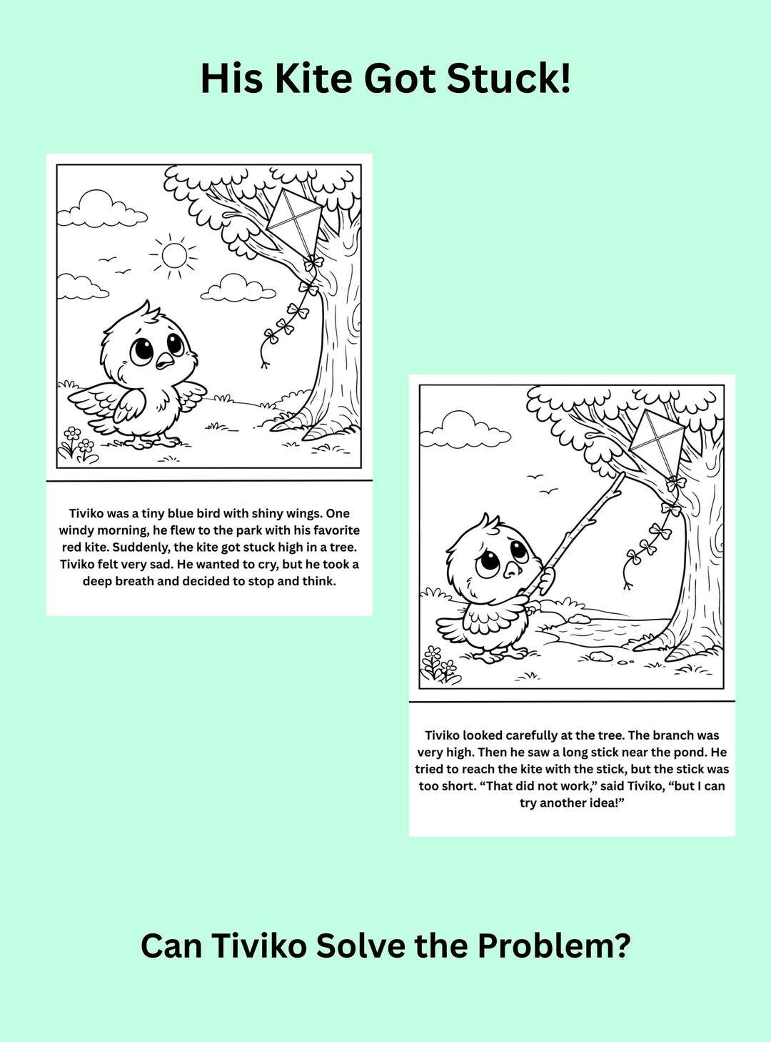 Problem Solving Story Coloring Book for Kids Ages 3-6, SEL Printable ...