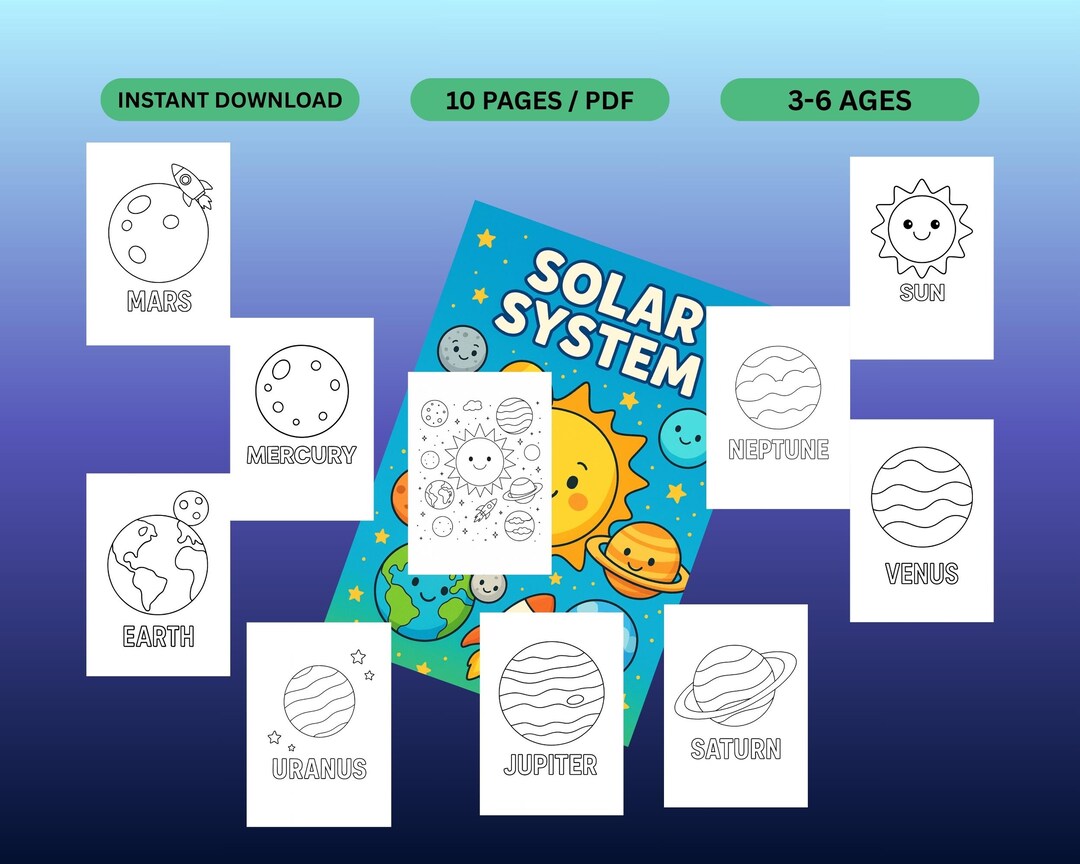 Solar System Coloring Book for Kids | Ages 3-6 | Fun Educational Space ...