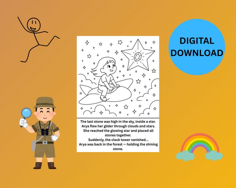Printable Story and Coloring Book for Kids | Arya and the Lost Time ...