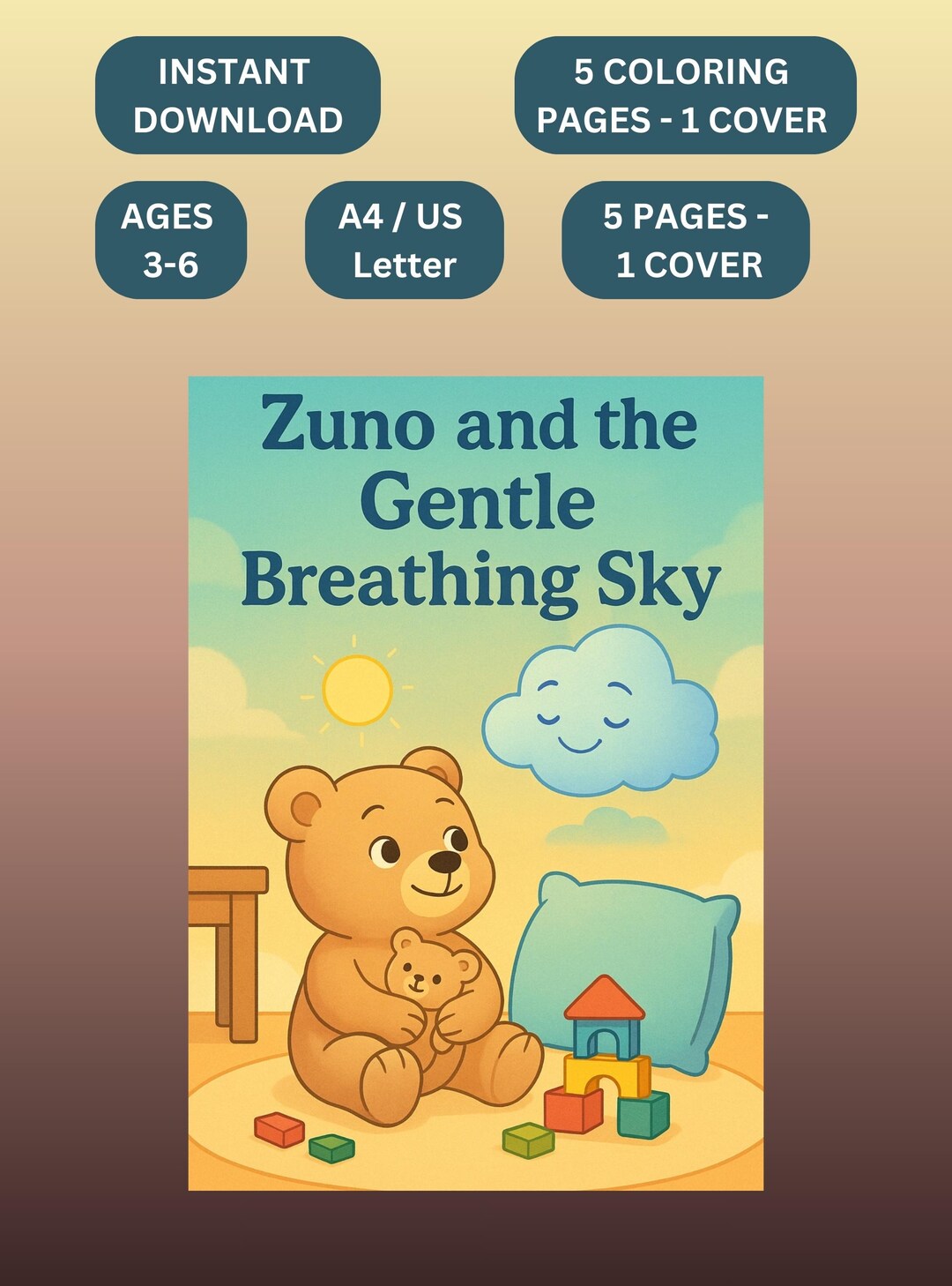 Zuno and the Gentle Breathing Sky | Calm Story & Coloring Book for Kids ...