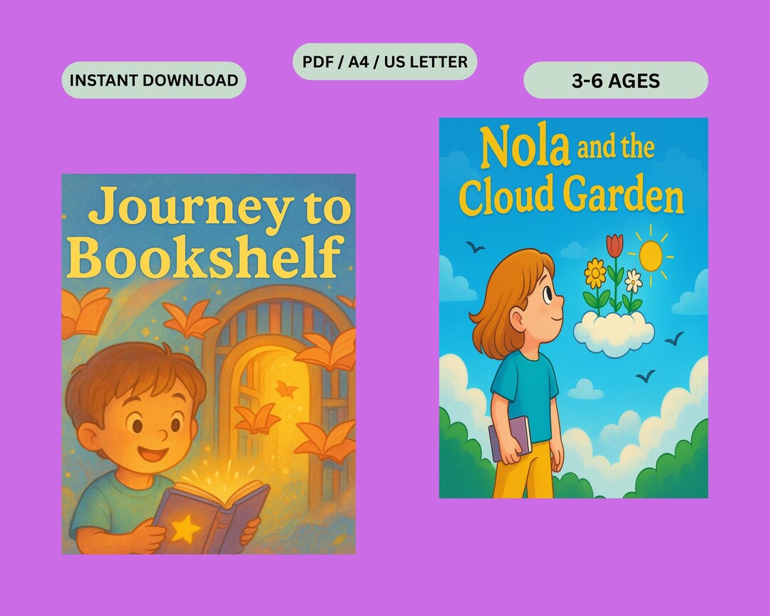 Bundle of 2 Educational Kids Coloring & Story Books | 10 Printable ...