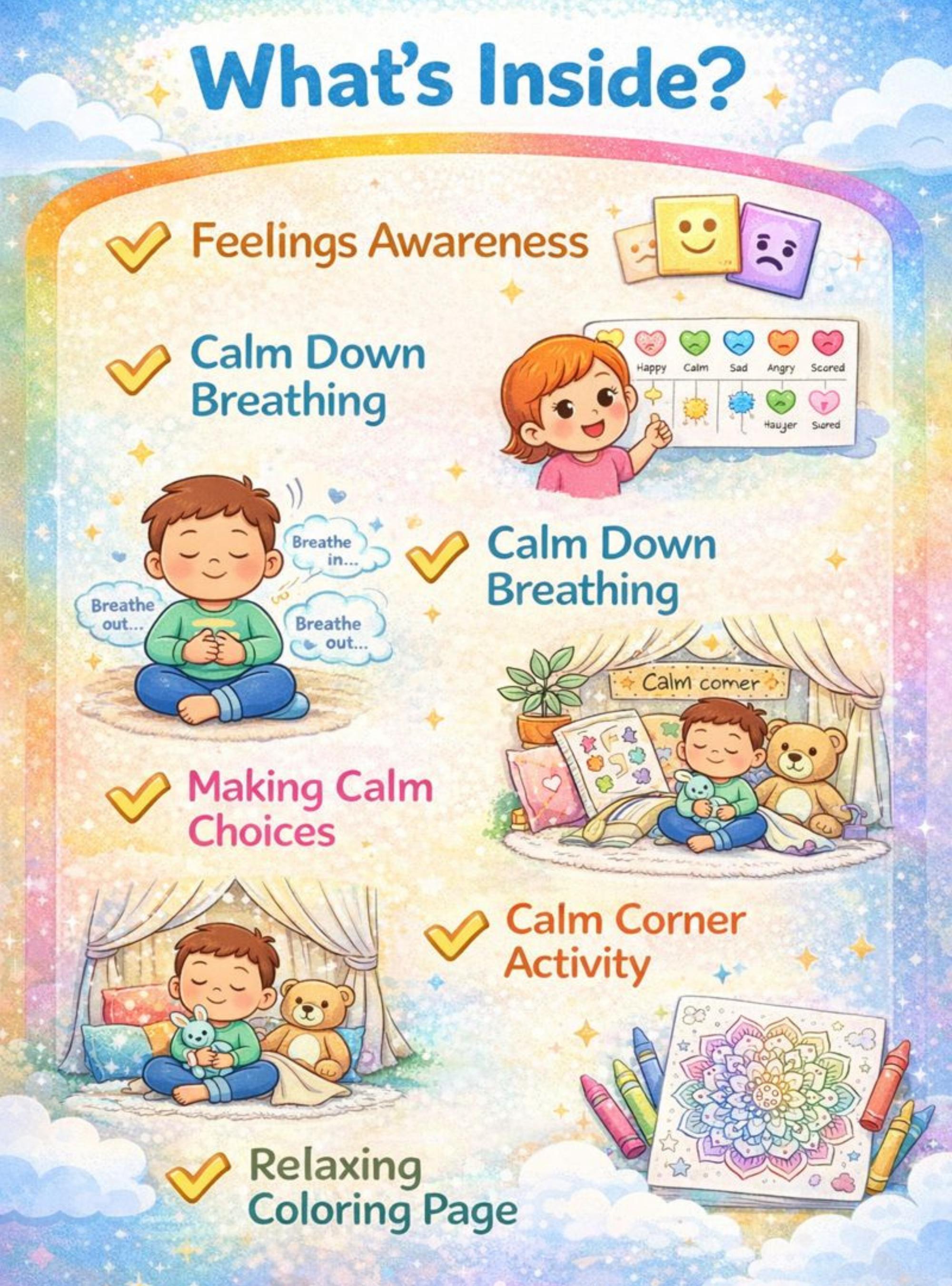 SEL Calm Down Workbook for Kids Ages 3–6 | Social Emotional Learning ...