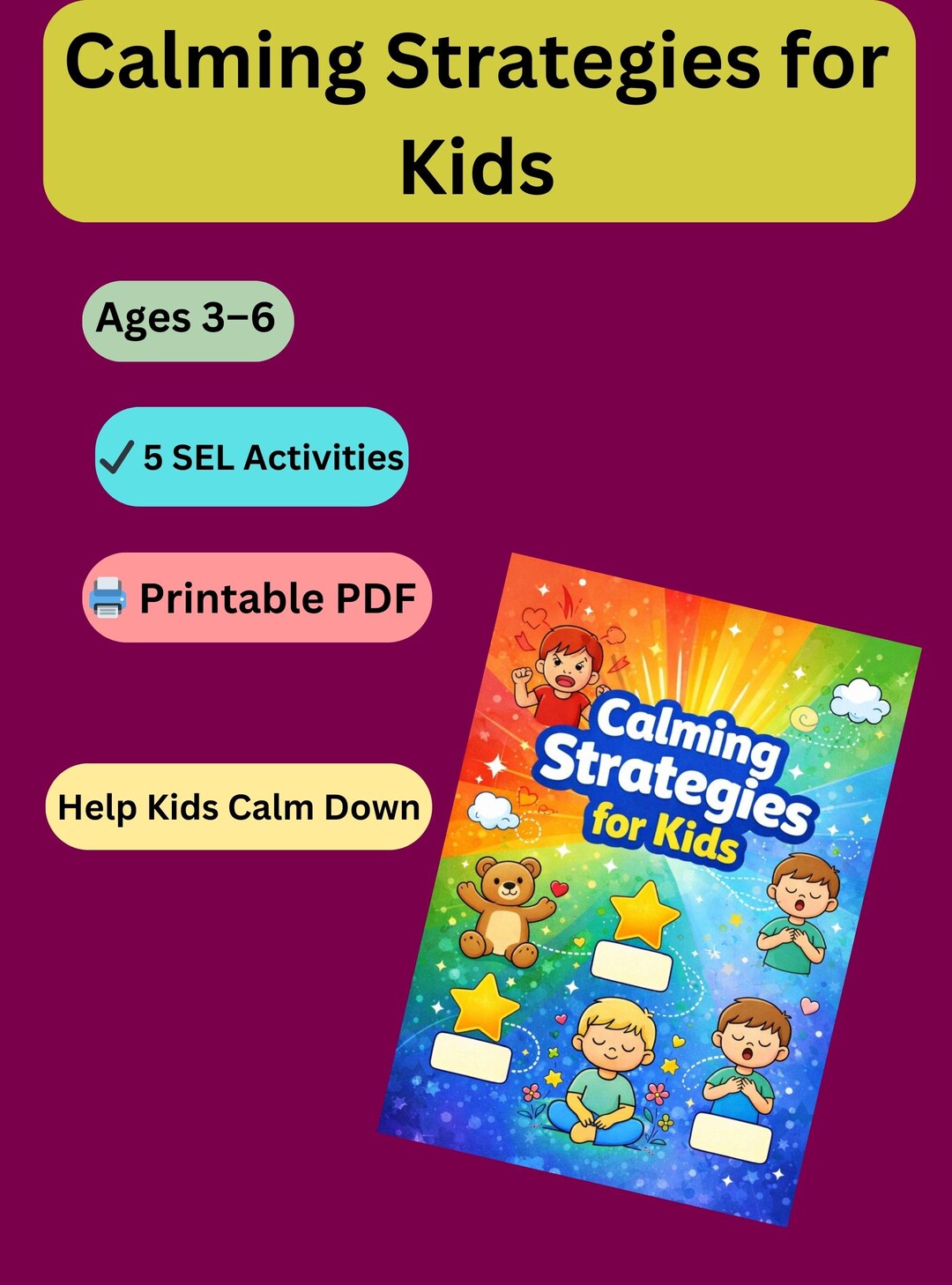Calming Strategies for Kids | SEL Activities Ages 3–6 | Calm Down ...