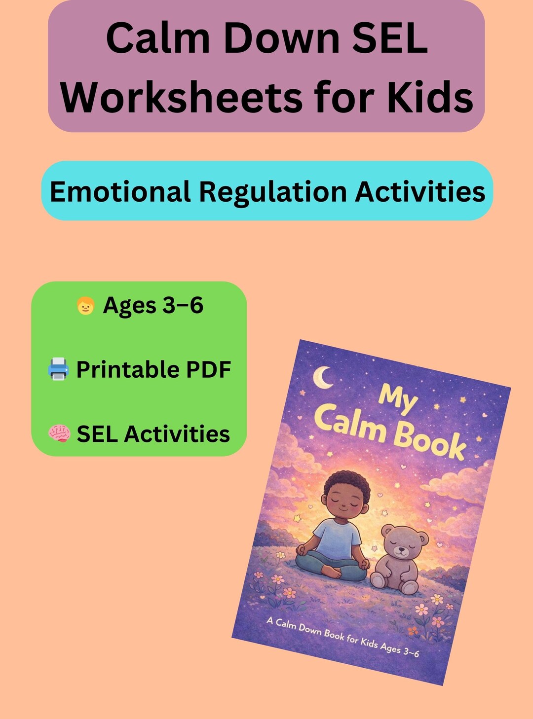 Calm Down SEL Worksheets for Kids | Emotional Regulation Activities ...