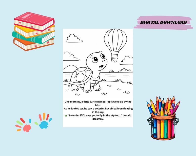 Printable Coloring Story for Kids | 3-6 Age Preschool Activity Book ...