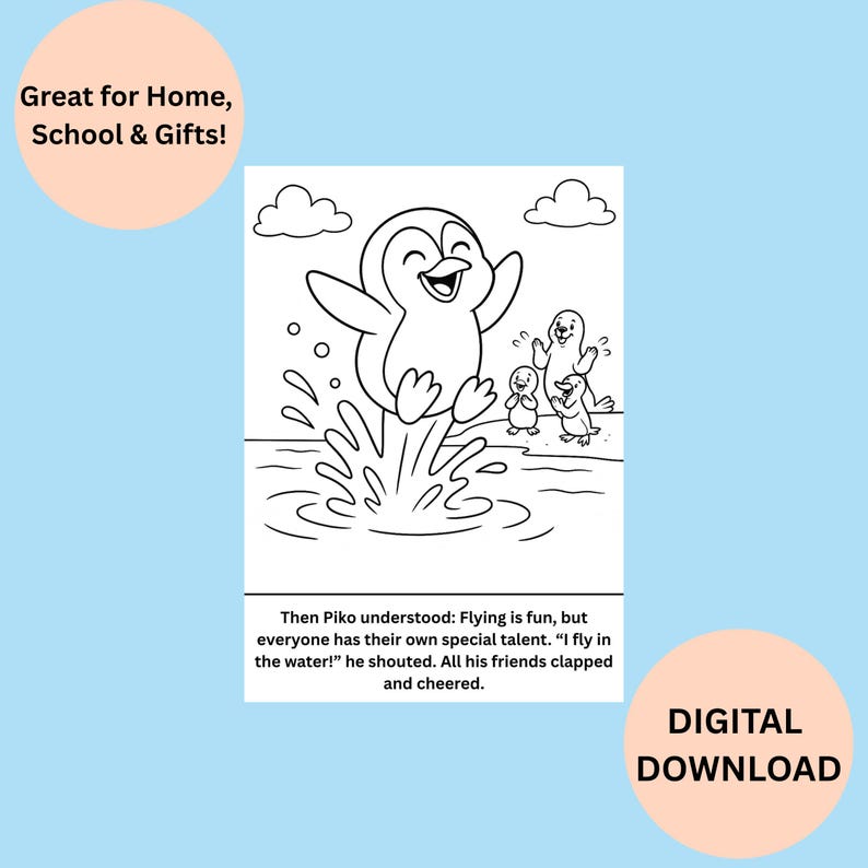 Printable Children's Storybook | Piko the Penguin Who Wanted to Fly ...