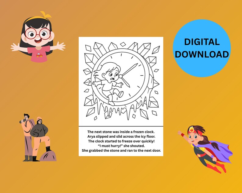 Printable Story and Coloring Book for Kids | Arya and the Lost Time ...