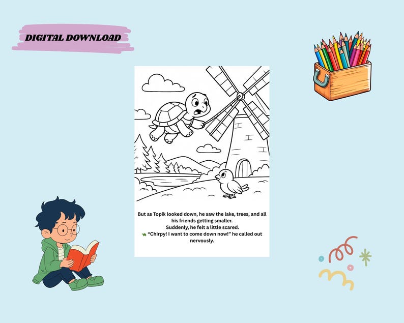 Printable Coloring Story for Kids | 3-6 Age Preschool Activity Book ...