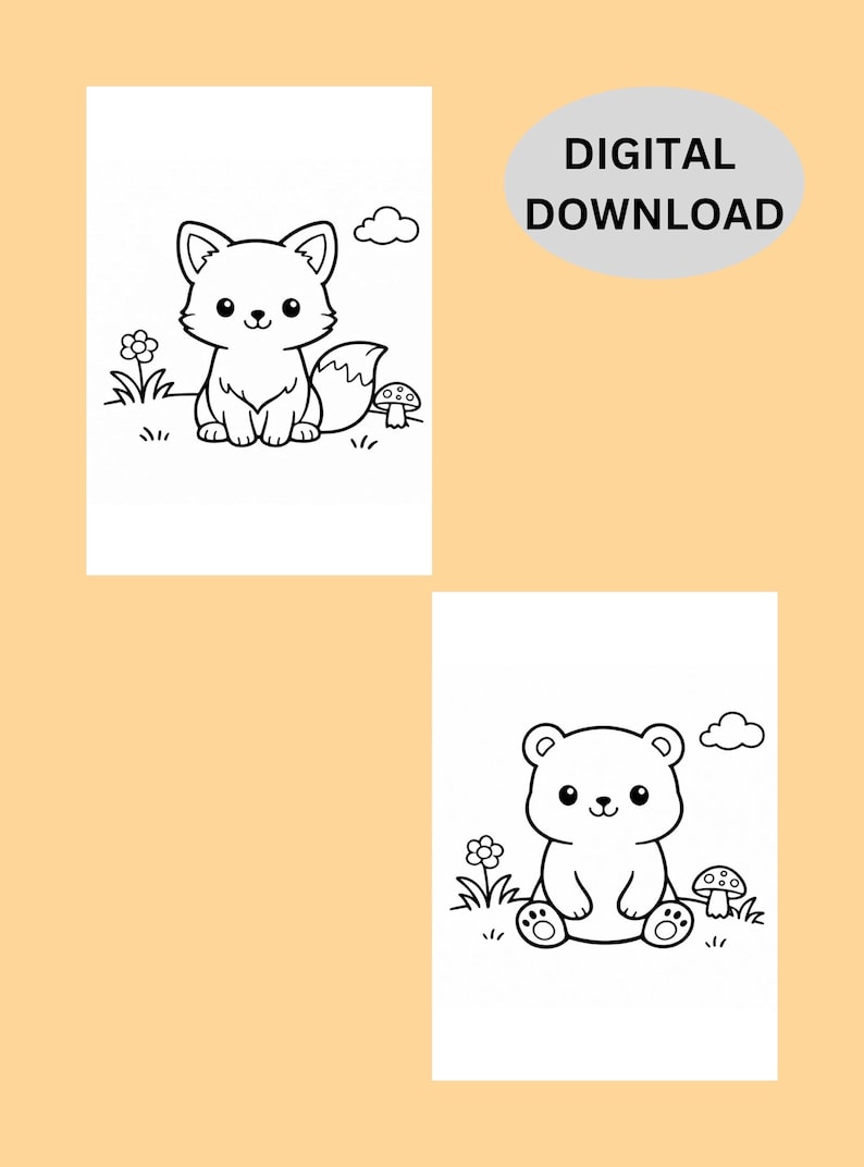 Super Easy Coloring Pages for Kids Ages 3–6 | Cute Animal Preschool ...
