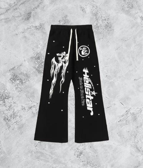 Hellstar Racer Tracksuit Vintage Black – Flame Graphic Streetwear ...