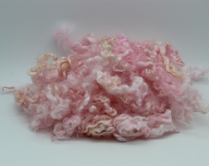 1oz Baby Pink Felting Curls, Border Leicester Wool Locks. Curly Locks ...