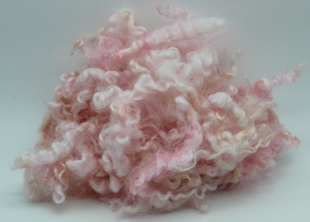 1oz Baby Pink Wool Locks. Felting, Spinning Curly Locks, Wool Locks 4 ...