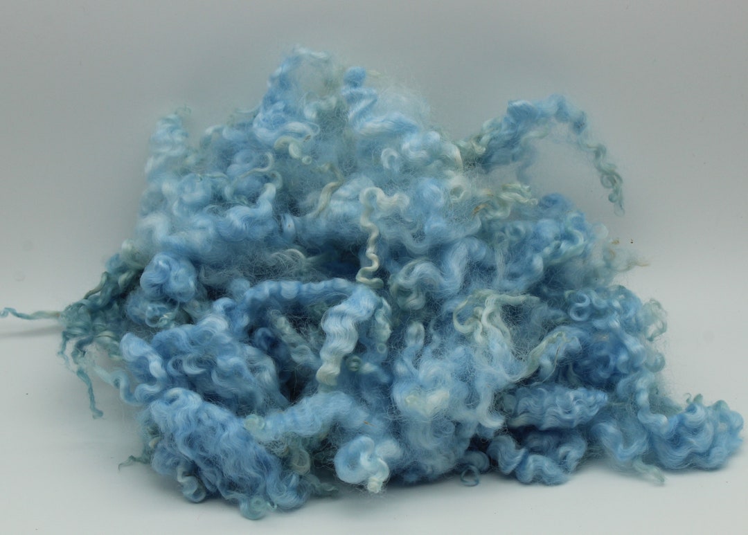 1oz Felting Curls, Baby Blue Border Leicester Wool Locks. Curly Locks ...