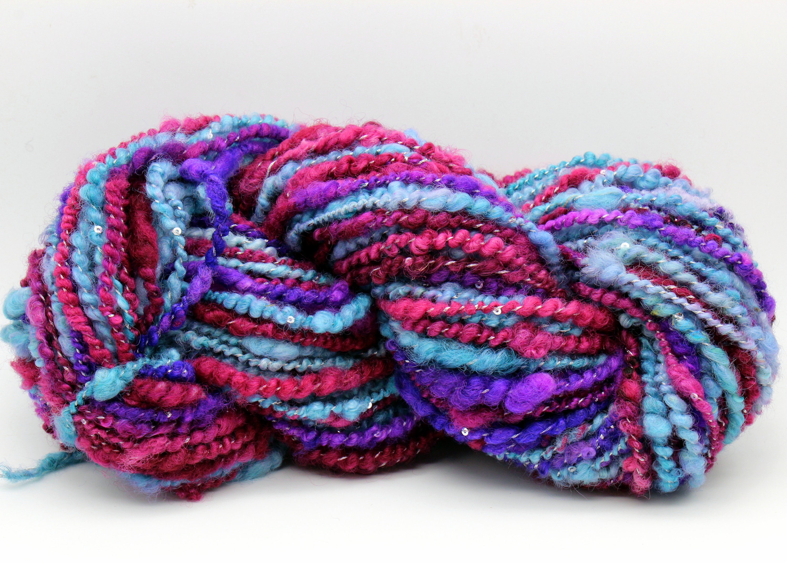 Bulky Art Yarn Wensleydale corespun on silk. Knitting yarn of | Etsy