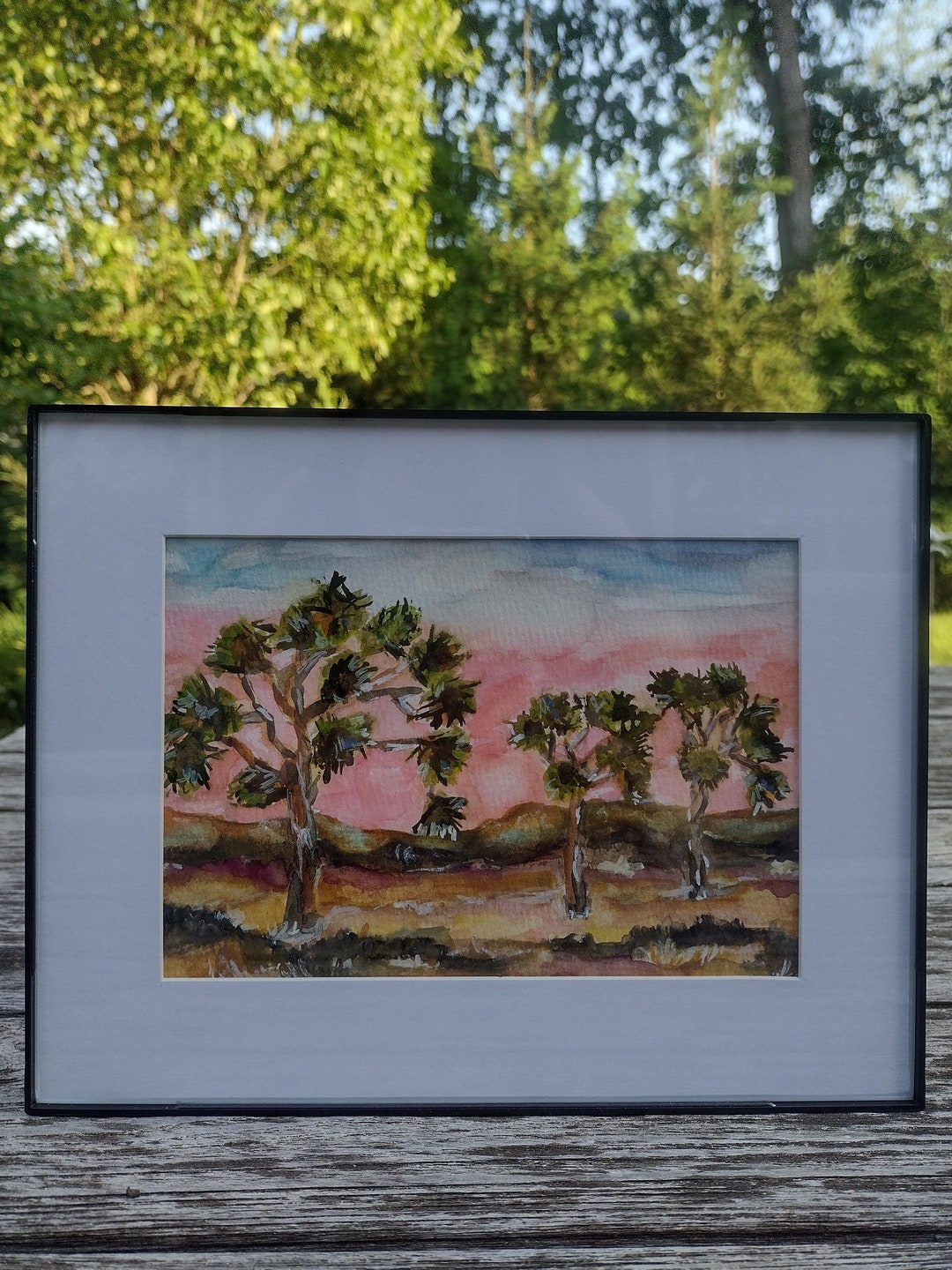 Joshua Tree Landscape - Original Watercolor - California Art - National ...