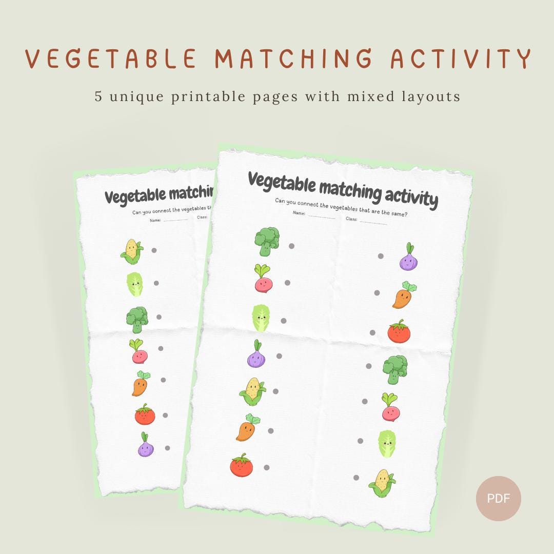 Vegetable Matching Activity Printable | Early Years Matching Worksheets ...