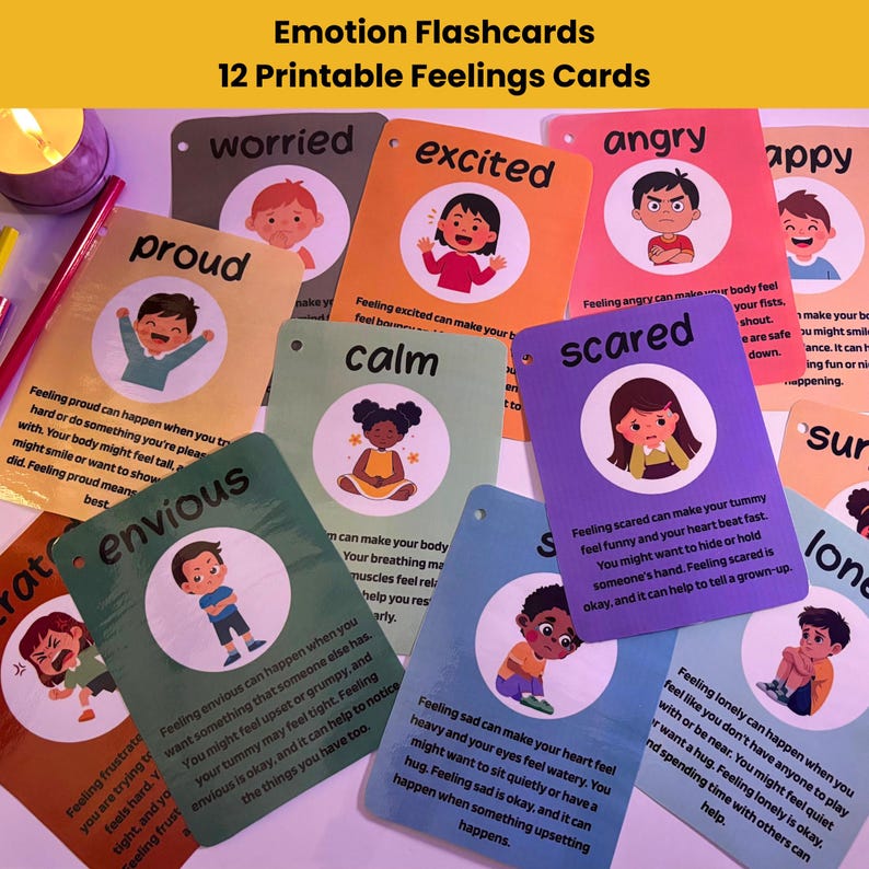 Emotions Flashcards for Kids | Feelings Cards Printable | Social ...