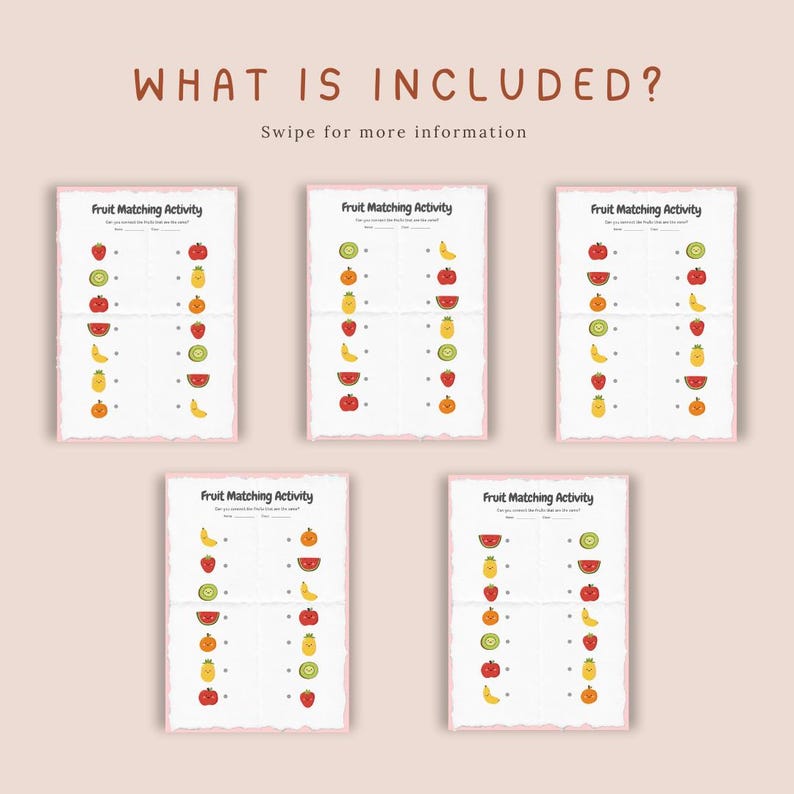 Fruit Matching Activity Printable | Early Years Matching Worksheets ...