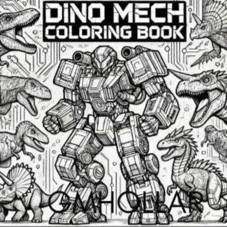 Dino Mech Coloring Book – 30 Epic Robot Dinosaurs! - Etsy
