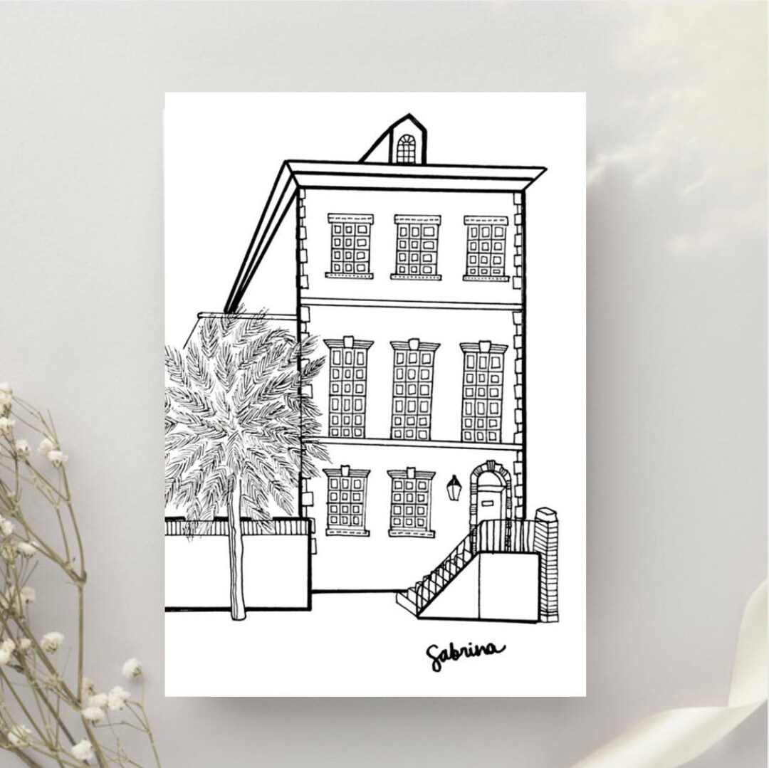 Hand Drawn Charleston House Coloring Page - Etsy