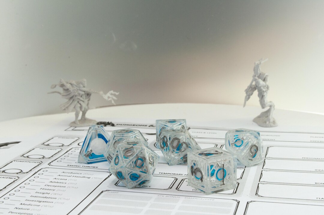 Clear Sky Stained Glass Dice - Etsy