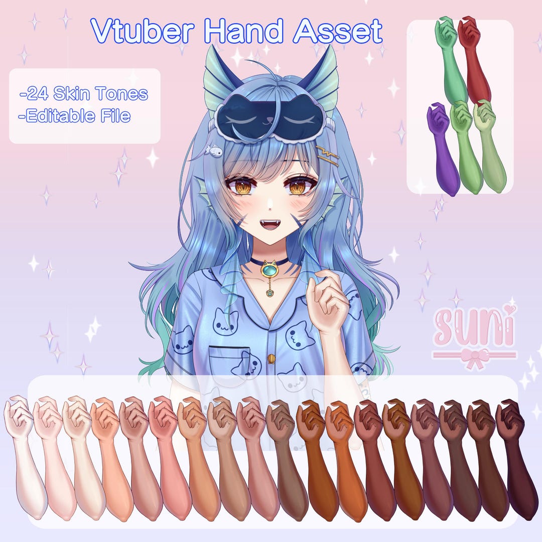 Relaxed Vtuber Hand Asset Customizable - Etsy