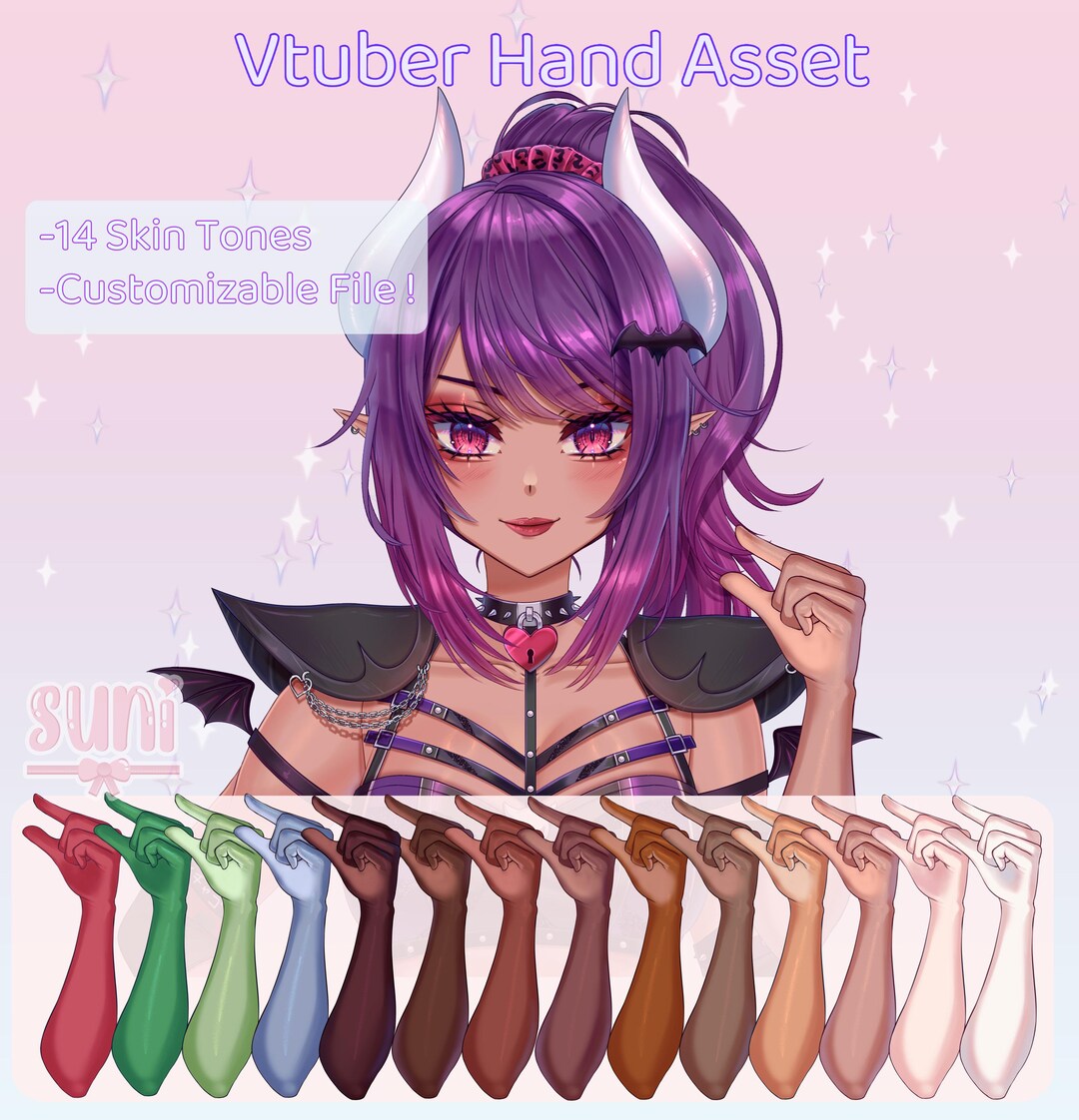 Tiny Vtuber Hand Asset - Etsy