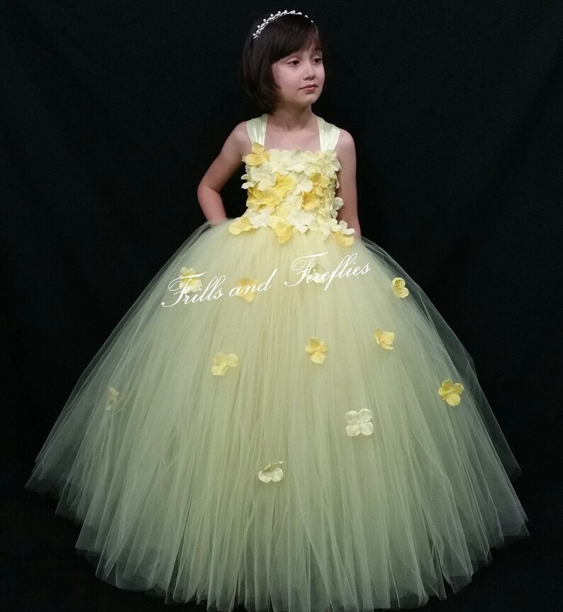 Yellow Flower Girl Dress Bridesmaids Dress Princess Dress Etsy