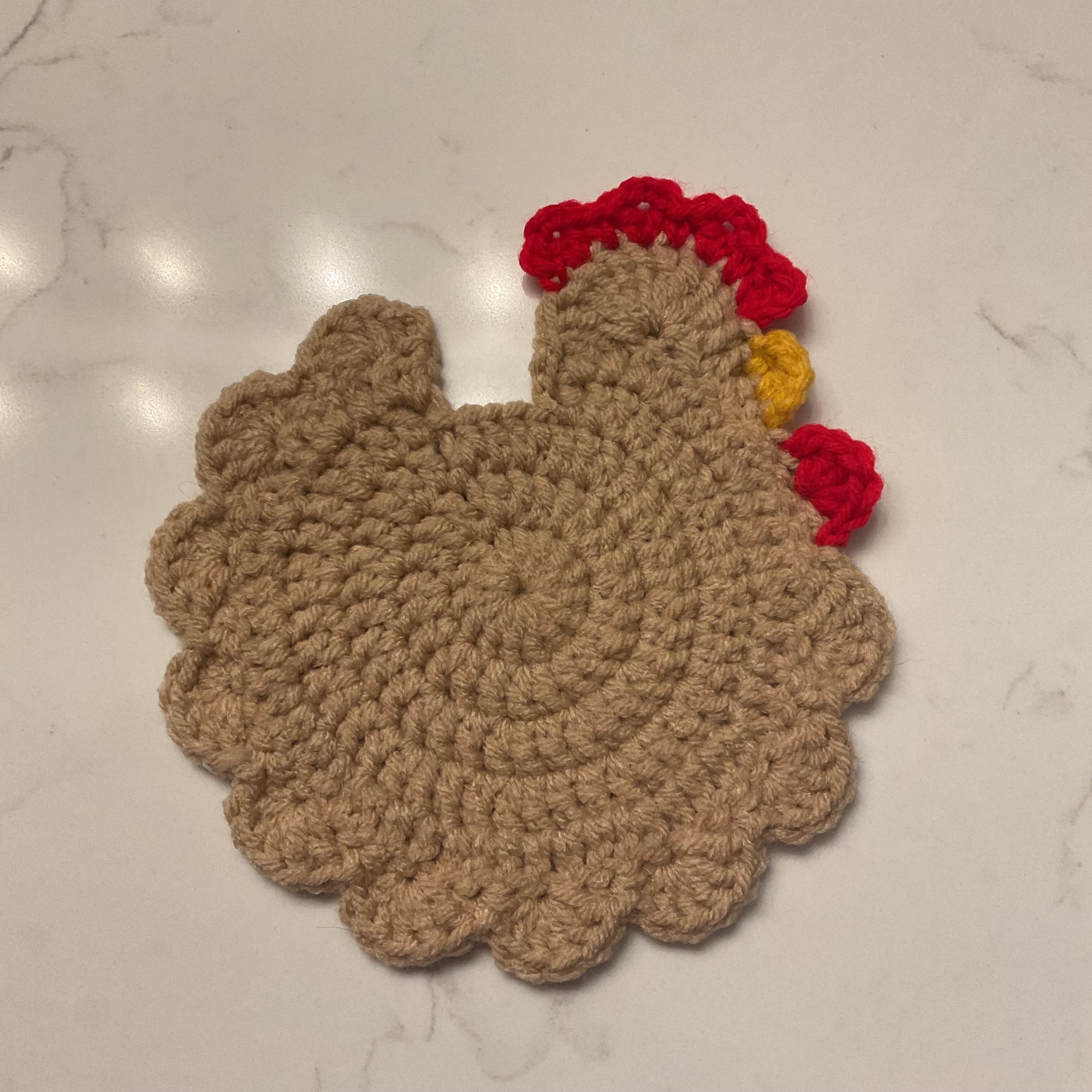 Handmade Crochet Chicken Coaster, Farmhouse Kitchen Decor - Etsy