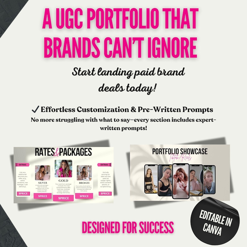 The Ultimate UGC Content Creator Portfolio Template L Fully Editable in ...