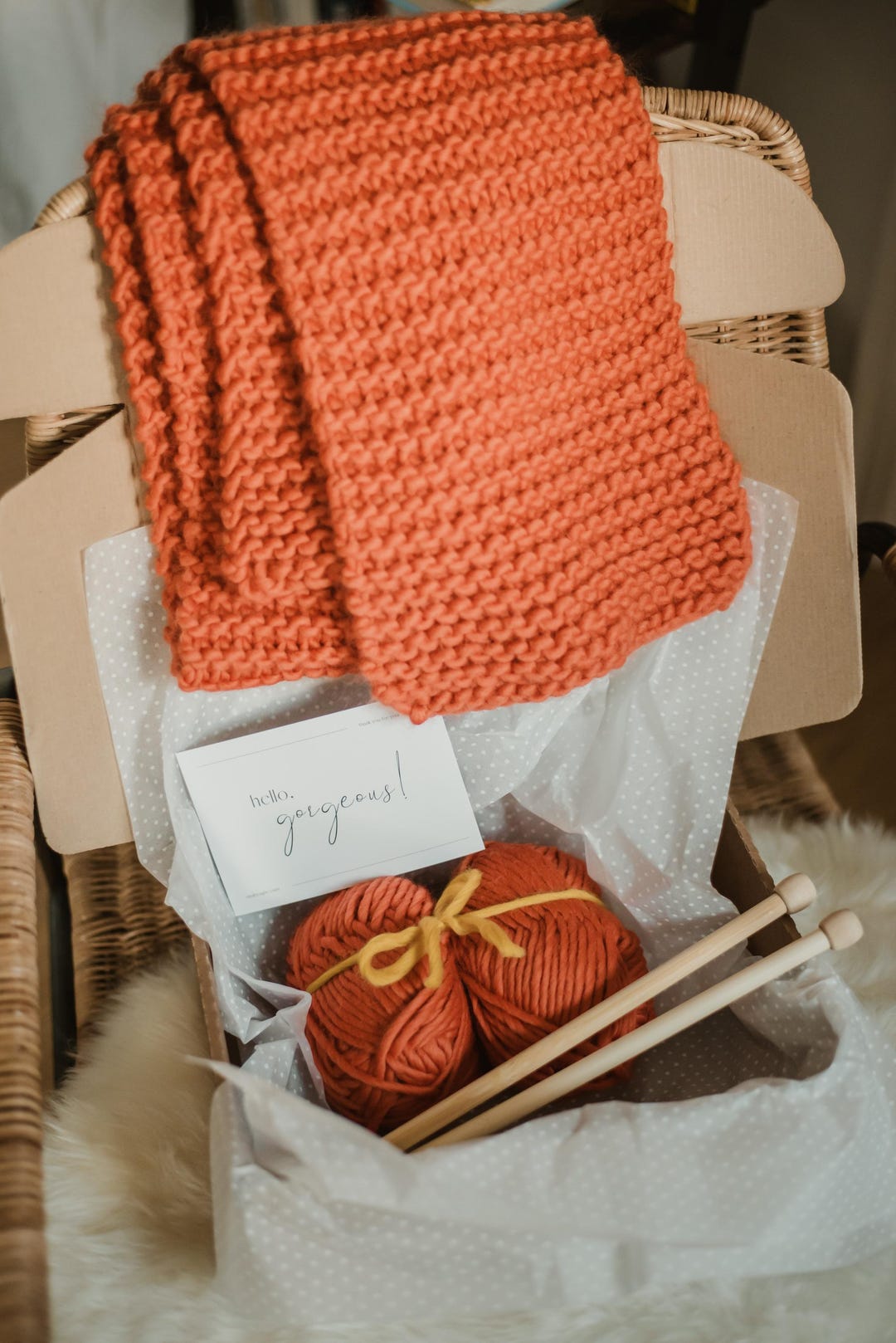 Super Chunky Knit Kit DIY or Ready Made Scarf - Etsy
