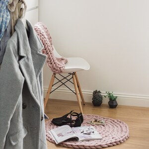 Floor Mat. Chunky Knit Round Rug - Etsy